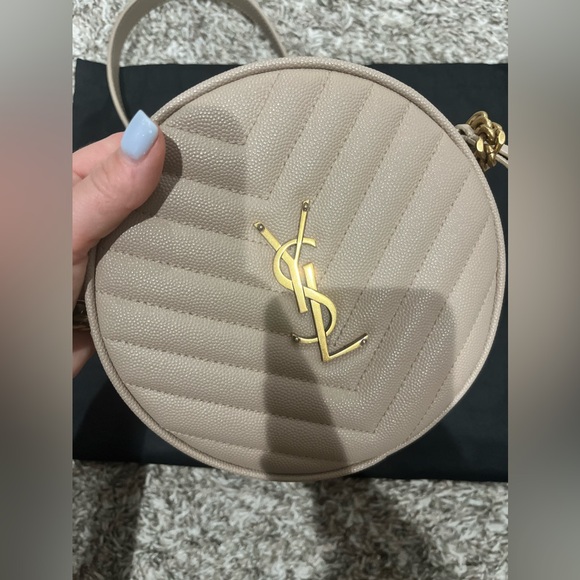 Yves Saint Laurent | Bags | Ysl Round Camera Bag In Chevronquilted ...